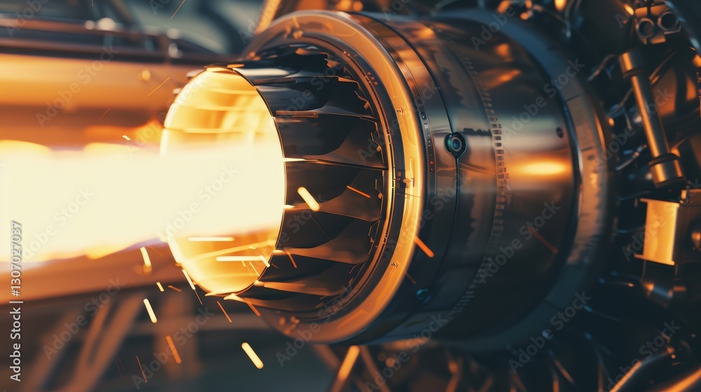 Poster Jet Engine Test with Full Afterburner in Intense Lighting ...