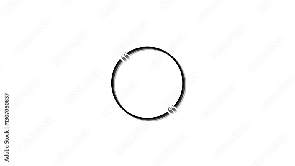 Circle with quotation marks animation. Text in brackets, quotes blank ...