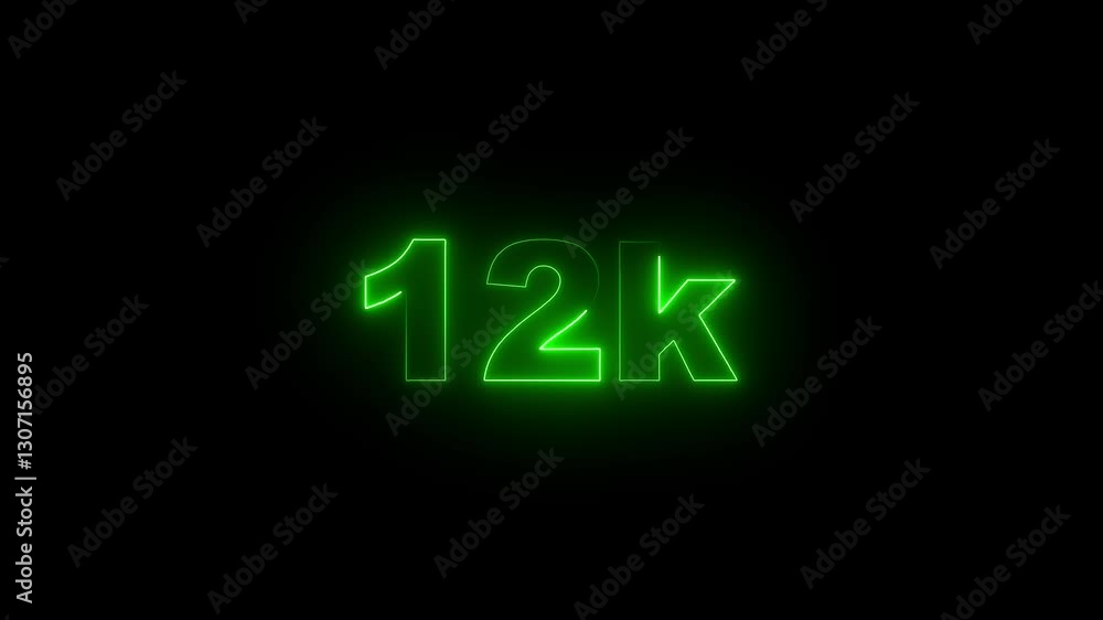 Neon glowing line 12k Ultra HD icon animation on black background. 4K ...