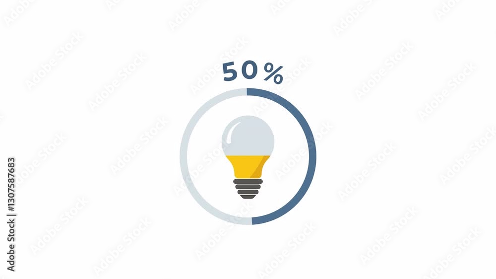Vidéo Stock Loading Animation with a Light Bulb and Percentage Progress ...