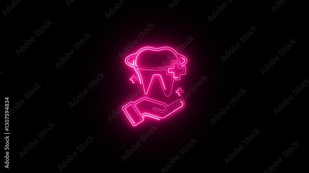 Loop dental animation. Blue animated background with drawn cartoon ...