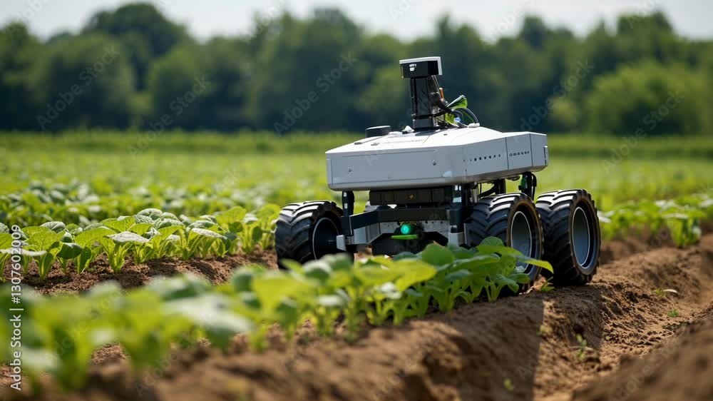 AI robot agriculture smart farm crop planting weed eradication seedling ...