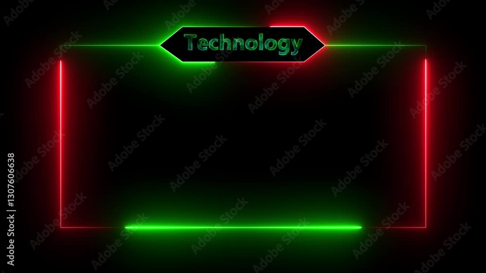 live streaming neon text frame animation box frame neon frame live ...