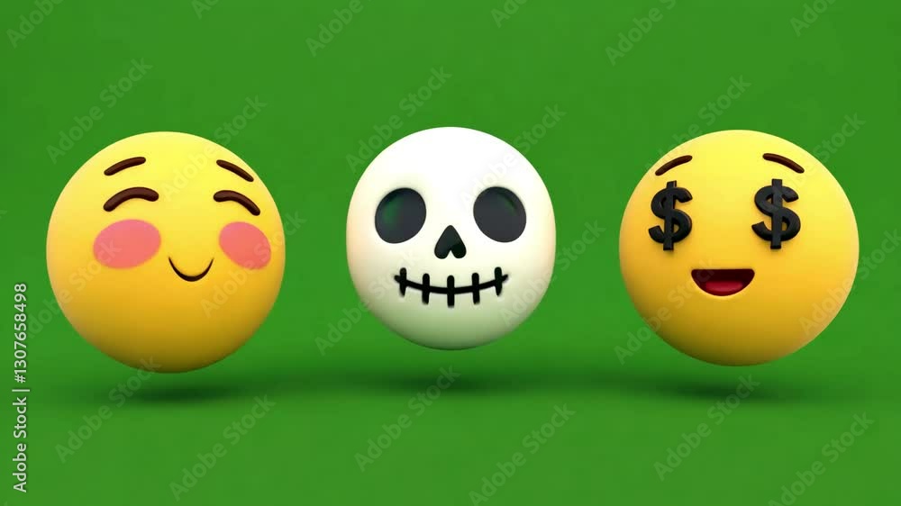 Top Animated Emoji Set. Chroma key, green screen background. 4K ...