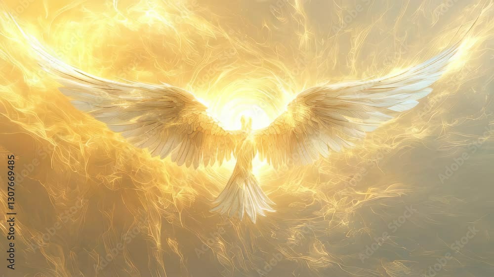 A spiritual healing design showcasing an angelic spiral, accompanied by ...