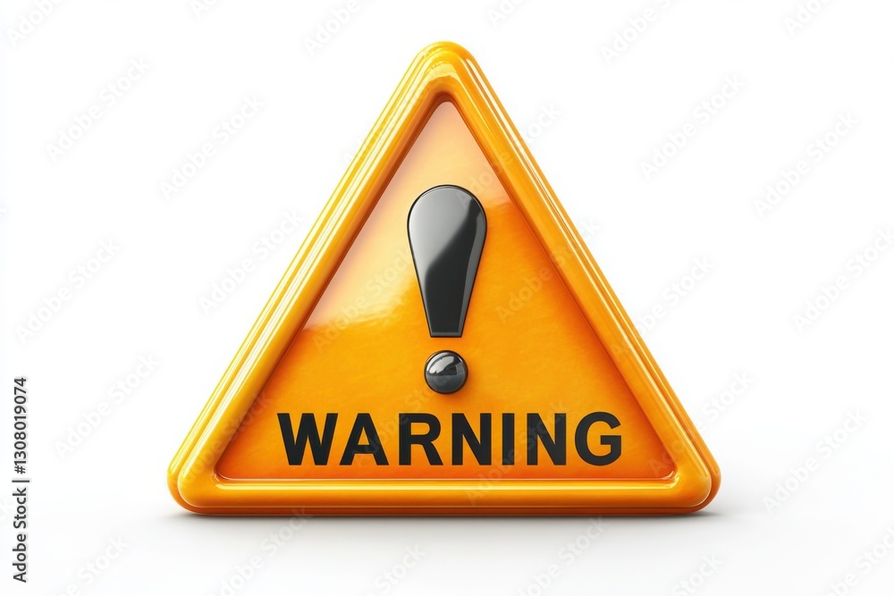 Poster Bright orange warning sign with exclamation mark Indicates ...