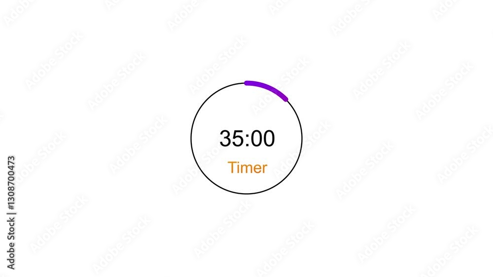 40 seconds digital clock countdown timer animation inside a blue and ...
