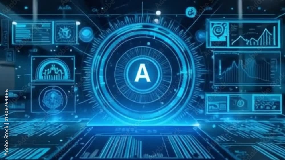 AI interface, HUD display, futuristic UI, holographic technology ...