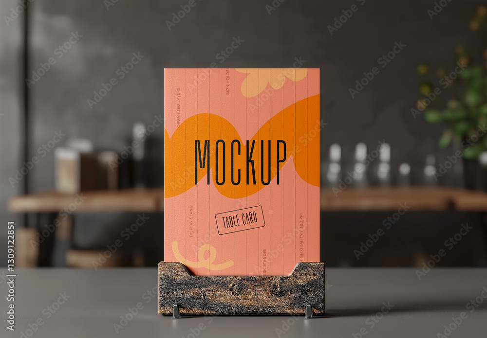 Elegant table tent card stand, sign holder mockup and template for ...