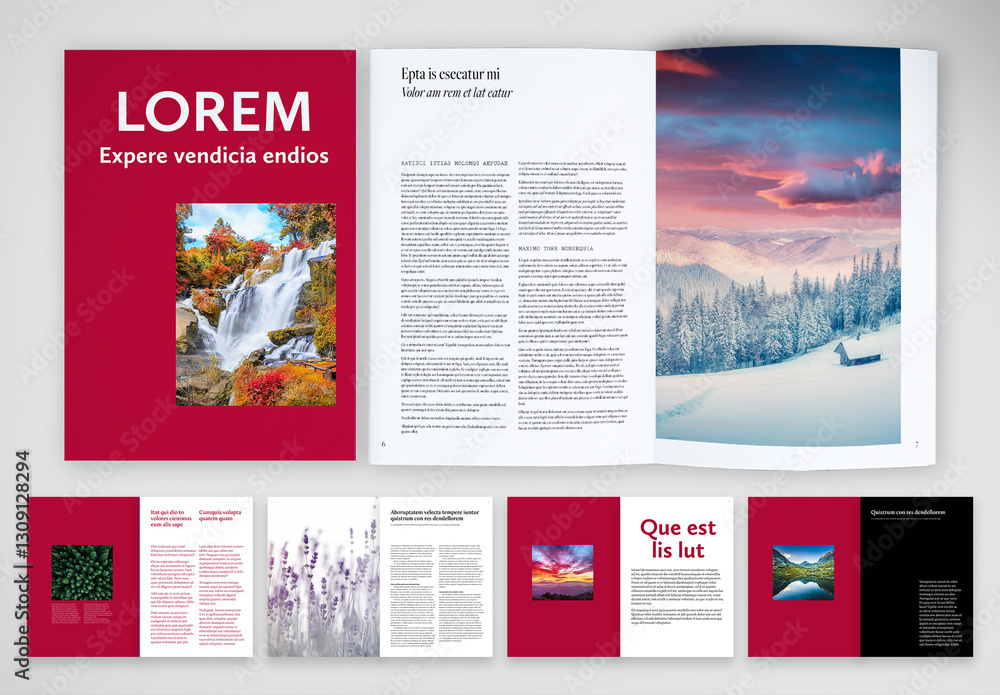 Elegant Travel & Nature Magazine Layout Stock Template | Adobe Stock