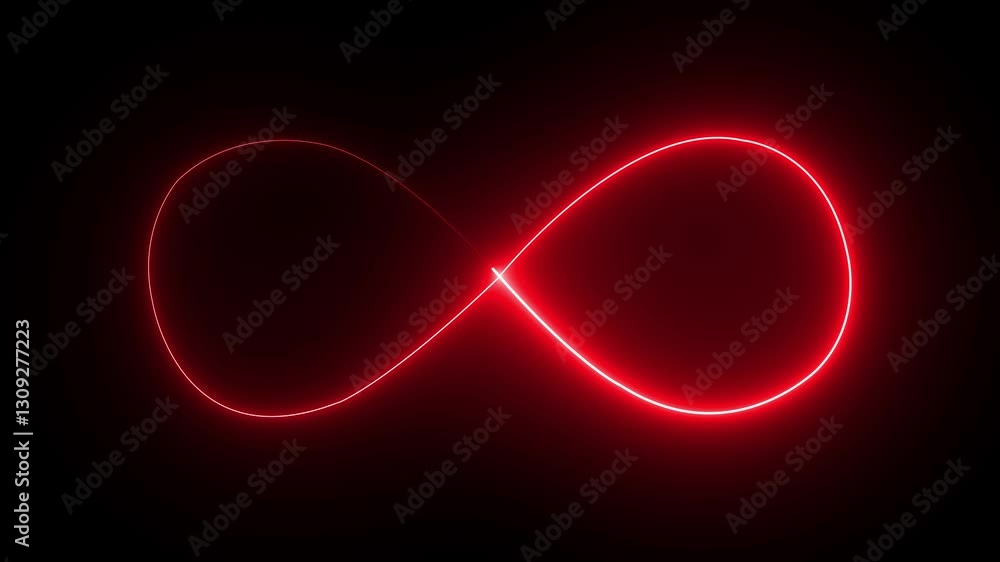 Eternity concept. Glowing infinity sign on black background ...