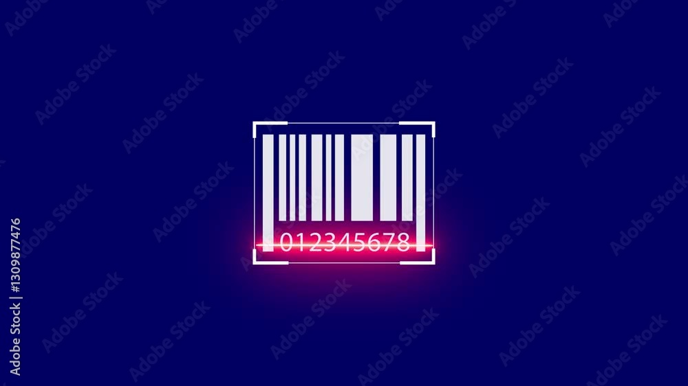 barcode scanning animation isolated Seamless loop. Universal Product ...