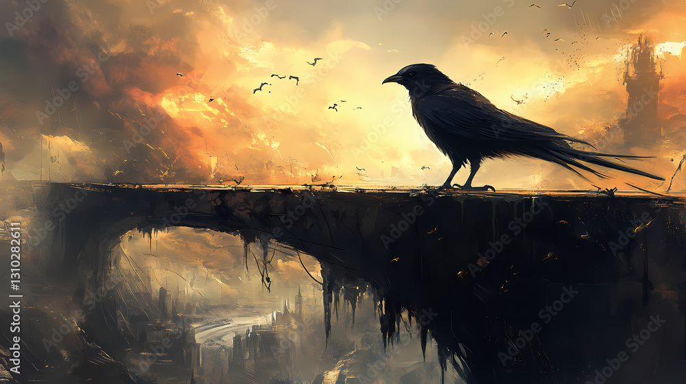 Poster Enigmatic mockingjay bird symbolizing hope and rebellion in a ...