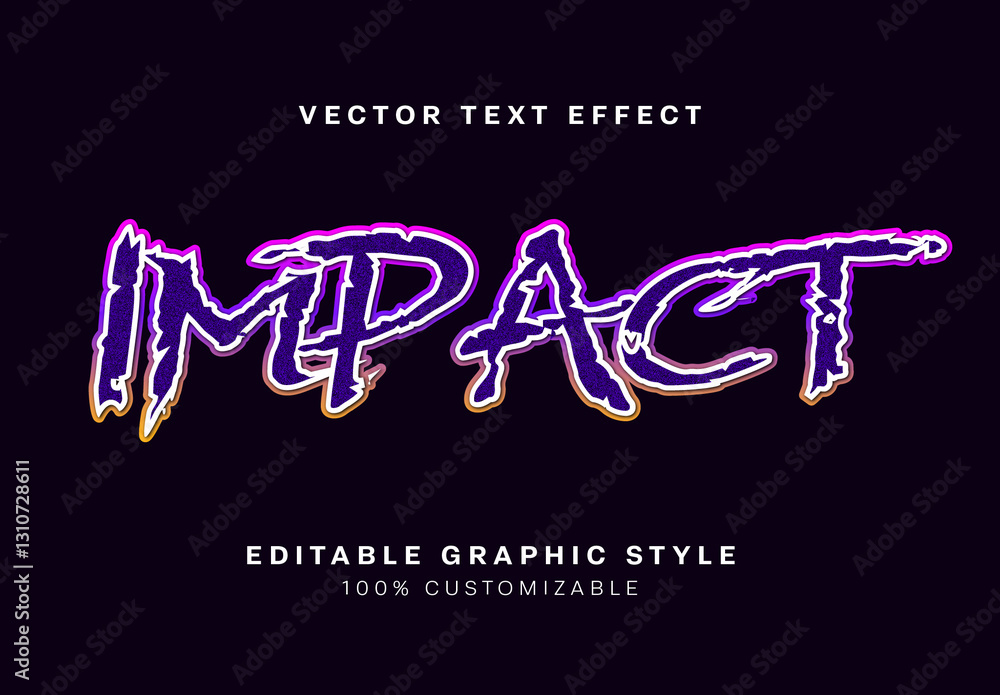 Purple and Yellow Bold Brushed Text Effect Stock Template | Adobe Stock
