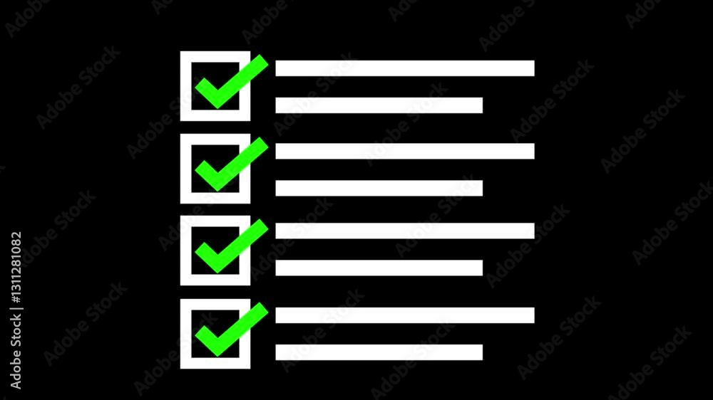 check mark list icon animation.complete the task by filling in the ...