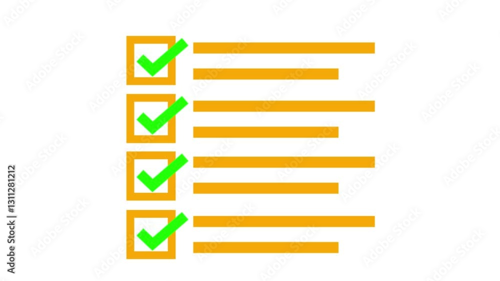 check mark list icon animation.complete the task by filling in the ...