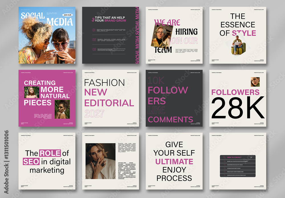 Social Media Post Template Stock Template | Adobe Stock