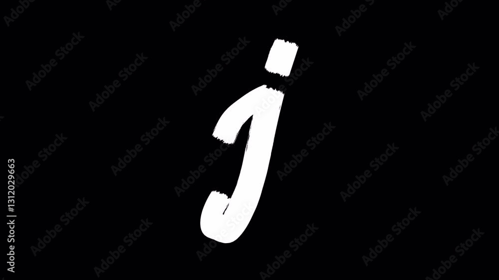 Hand drawn brush animation of letter j in 4K. Animated handwritten ...