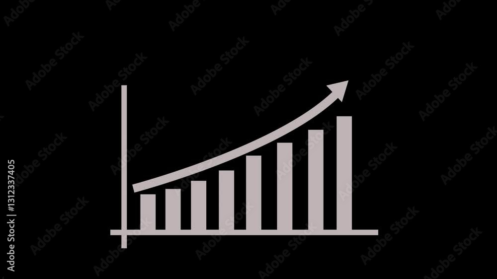 Transparent, Alpha Channel, Growing Chart with Arrow Animation ...