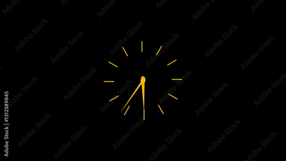 clock face animation video 4k. watch time arrows spinning turning. 24 ...