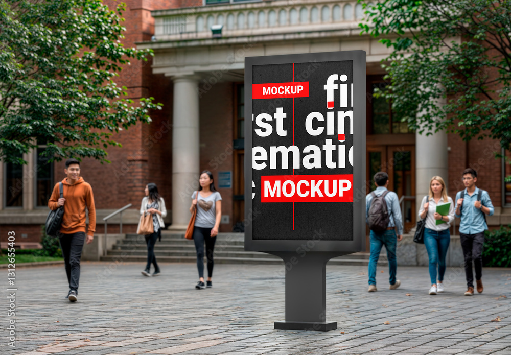 Billboard Mockup University Campus Stock Template | Adobe Stock