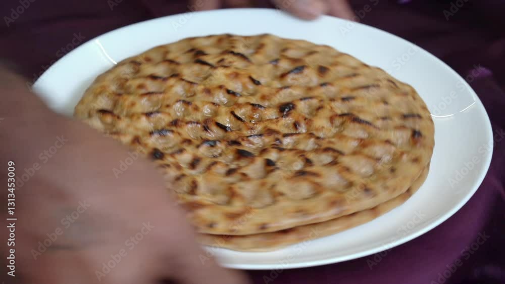 Video Stock Rajasthani Khooba Roti is a popular Rajasthani cuisine dish ...