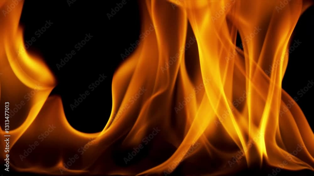 Fire and flame on black png background. Realistic fire isolated ...