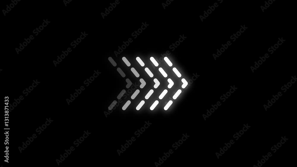 Dot ball right lift direction arrow icon animation concept.Arrow Loop ...