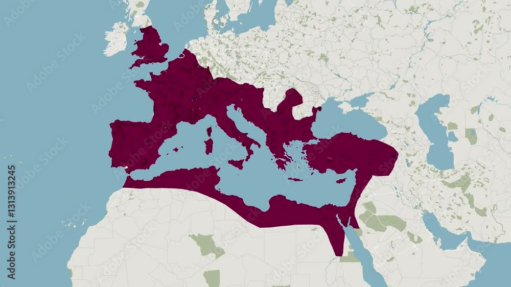 Roman Empire Map animation zoom in, Map Roman Empire Stock Video ...
