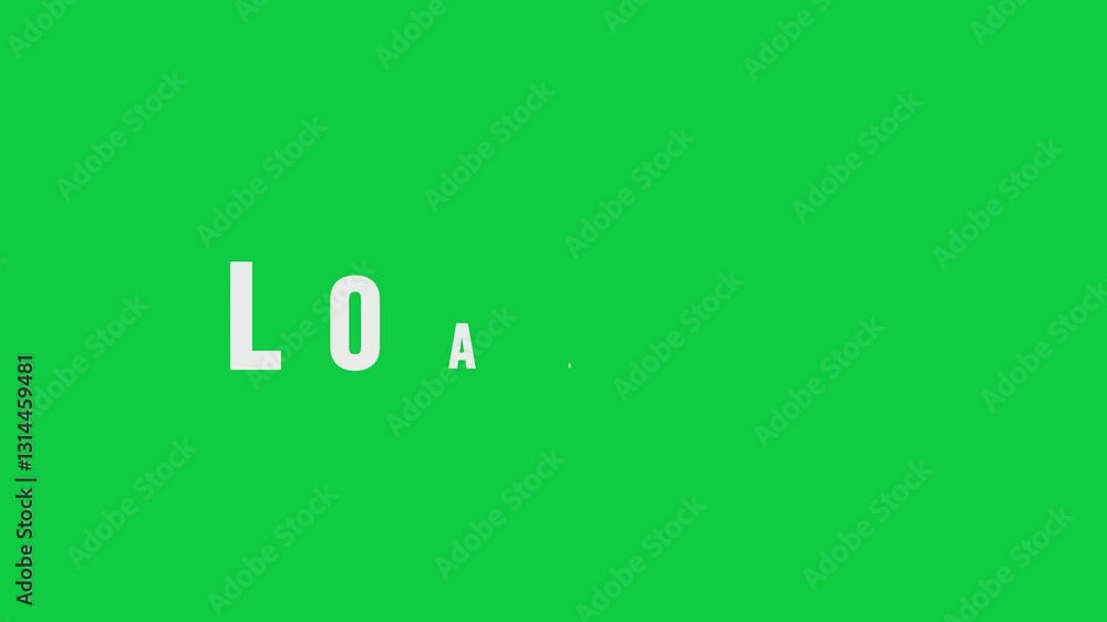 Loading green screen animated text and dots loading white screen 4k ...
