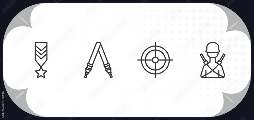 Poster outline icons set - army and war concept – Zidna Slika | Europosteri