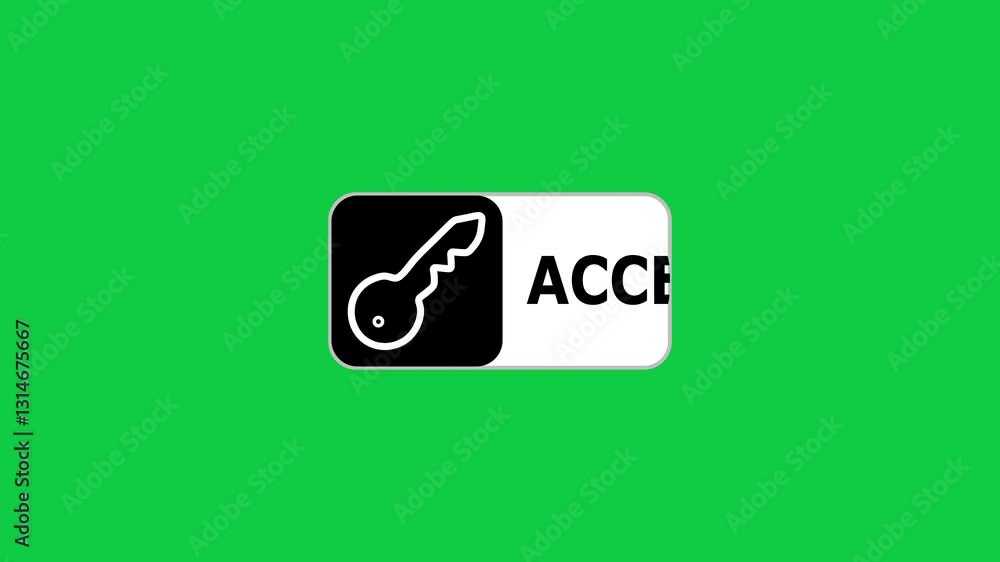 Green screen animation of access now push button with pointer, simple animation of cursor icon ...