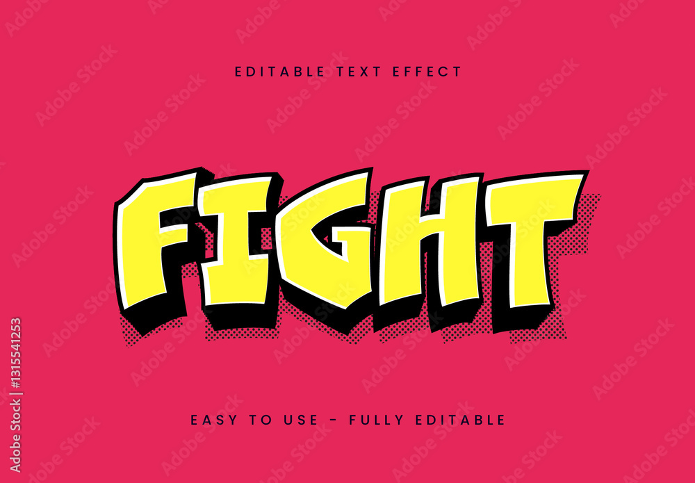 Yellow Black Comic Bold Cartoon Text Effect Stock Template | Adobe Stock