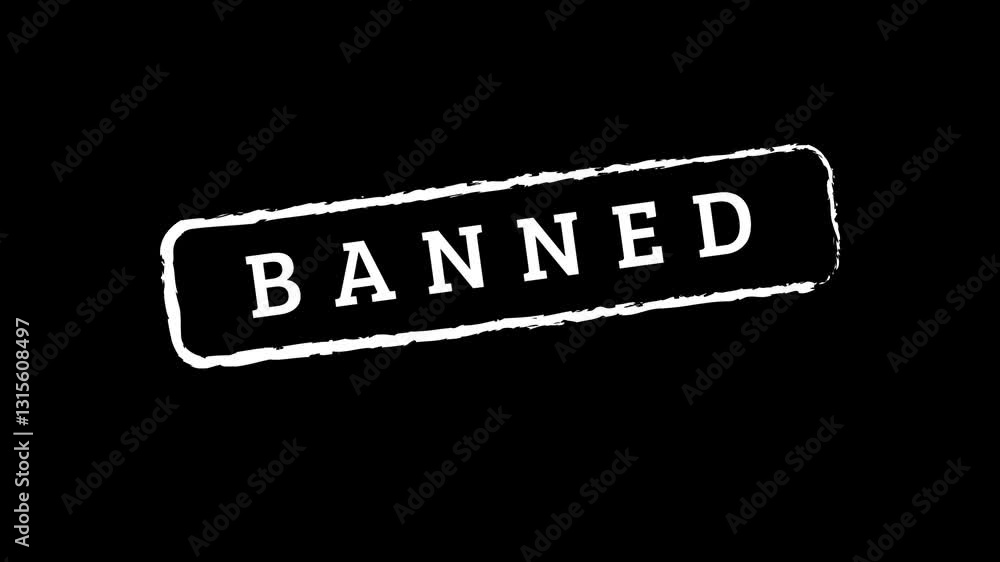 Vidéo Stock banned stamp ban seal disallowed mark revoked badge ...