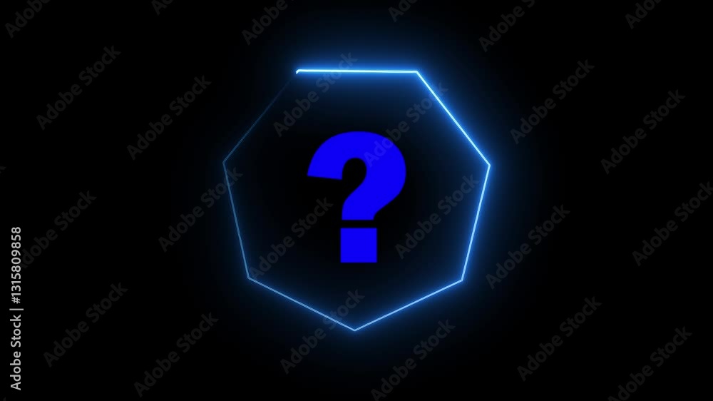 neon Question marks icon and question mark sign animation. Neon colored ...