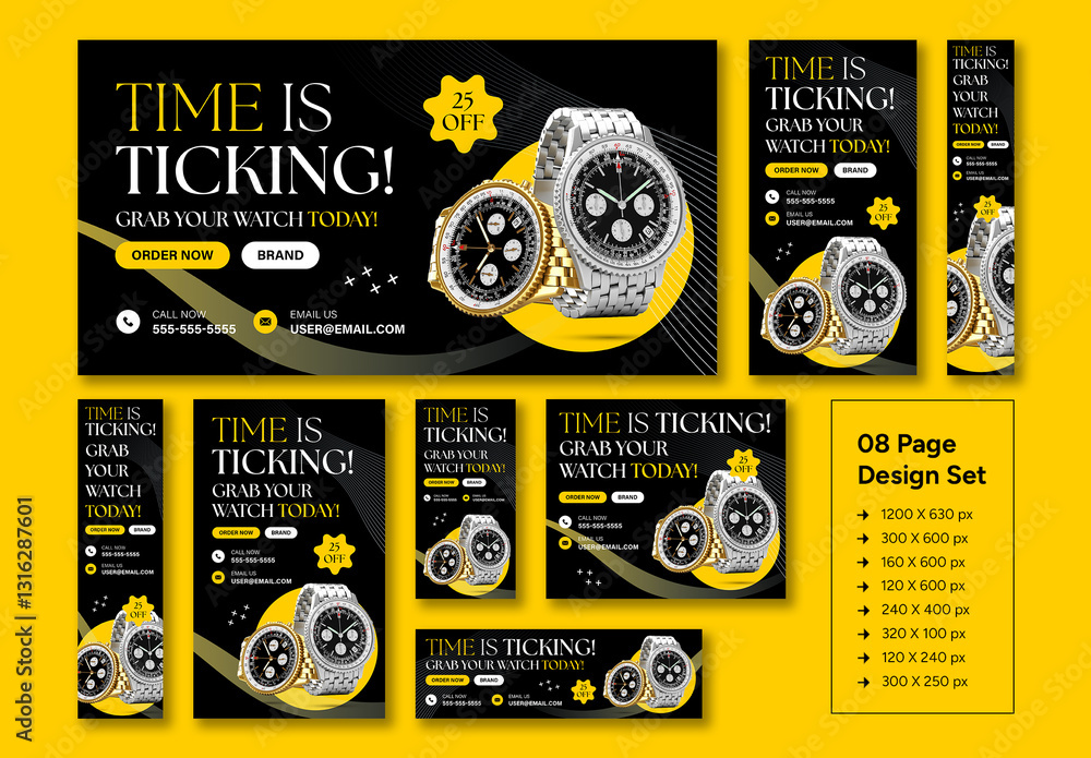 Luxury Watch Sale Web Ad Banner Template Design Stock Template | Adobe ...
