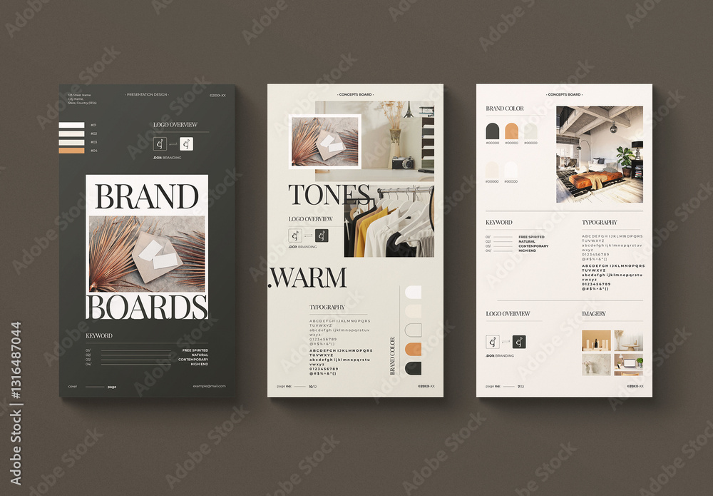 Concept Boards Presentation Vertical Layout Design Template Stock ...