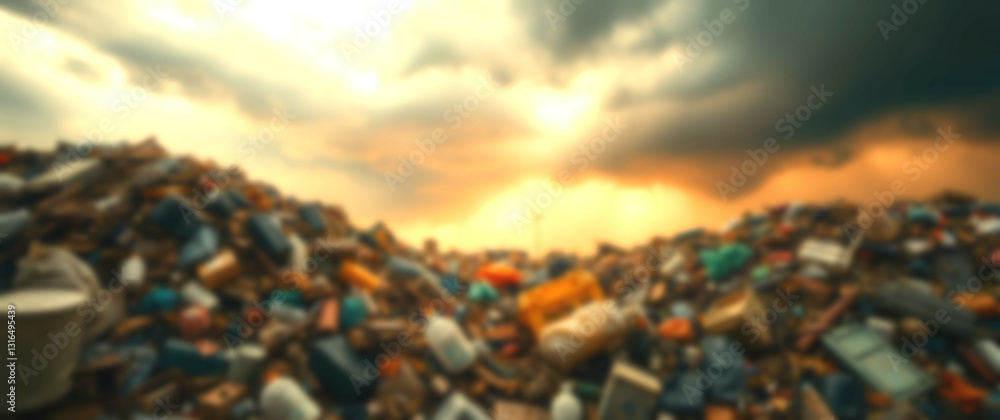Poster Blurred background showing the extent of municipal waste ...