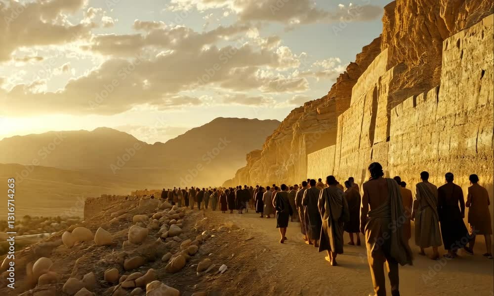 Ancient Israelite Army Circling the City of Jericho. Bible Story ...