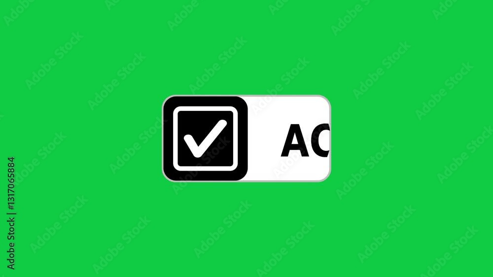 Green screen animation of Accept push button with pointer, simple ...