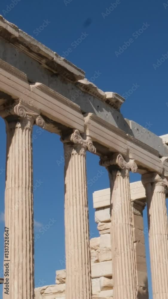 columns in a Greek temple in the form of female figures of caryotids ...