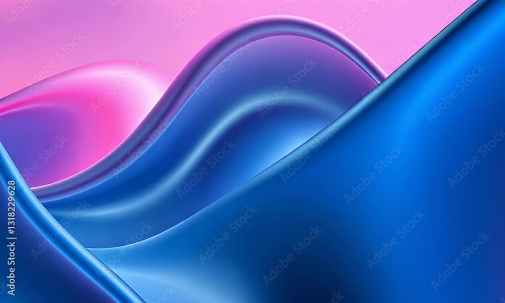 Elegant Wavy Abstract Background with Blue Curved Gradient Overlays and ...
