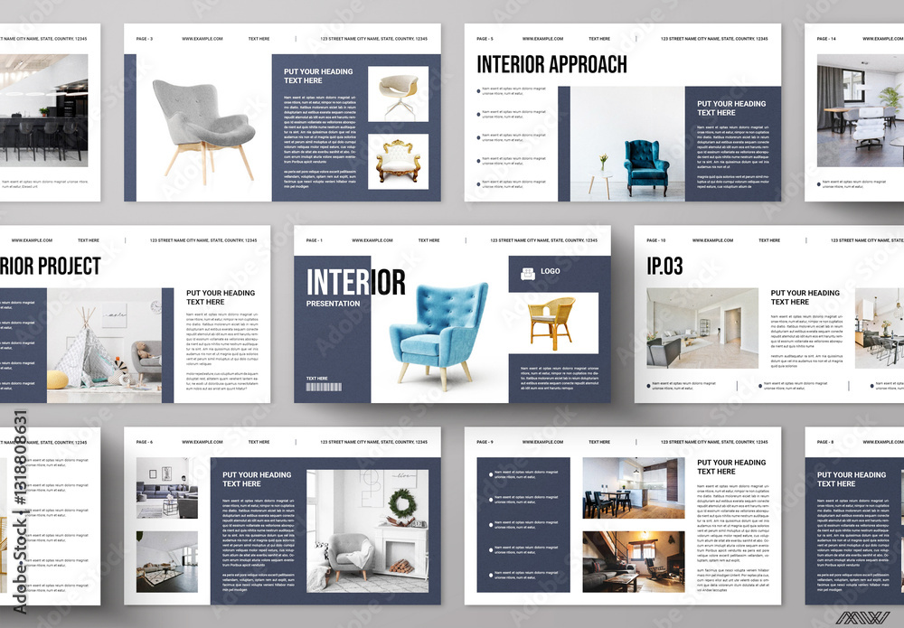 Interior Design Presentation Template Stock Template | Adobe Stock