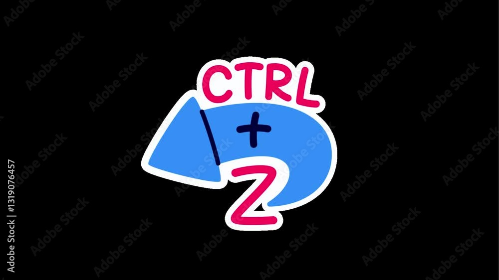 Control Z keyboard shortcut pop up animation with black screen ...