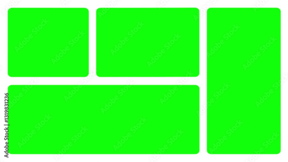 collage or grid green screen 4k animation Native Design elements ...