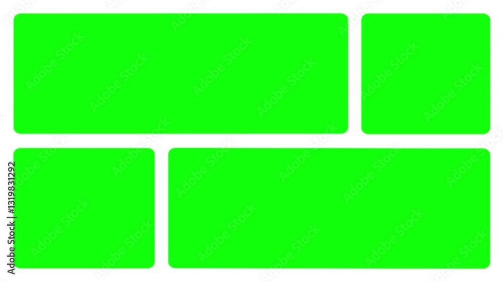 collage or grid green screen 4k animation Native Design elements ...