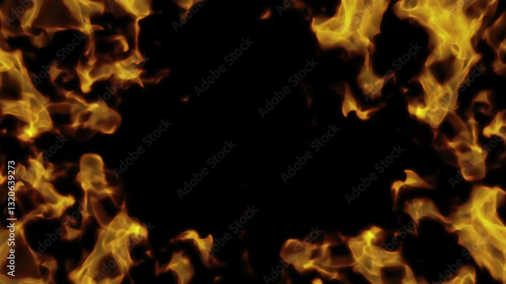Fire and flame on black png background. Realistic fire isolated ...