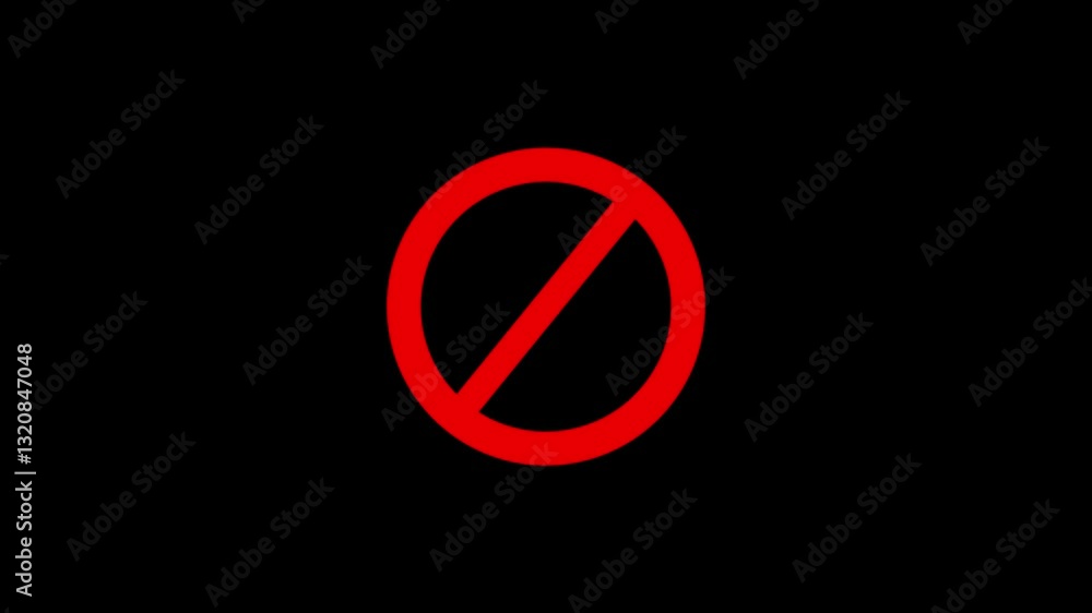 Warning, stop or no entry forbidden red circle and line symbol icon ...
