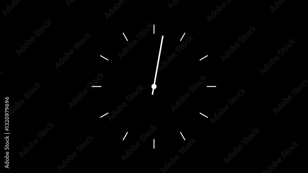 Black clock icon with moving arrows in 24 hour loop. Stopwatch ...