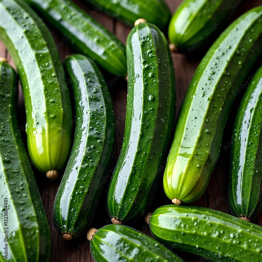 Photo & Art Print Fresh cucumbers of different varieties including ...